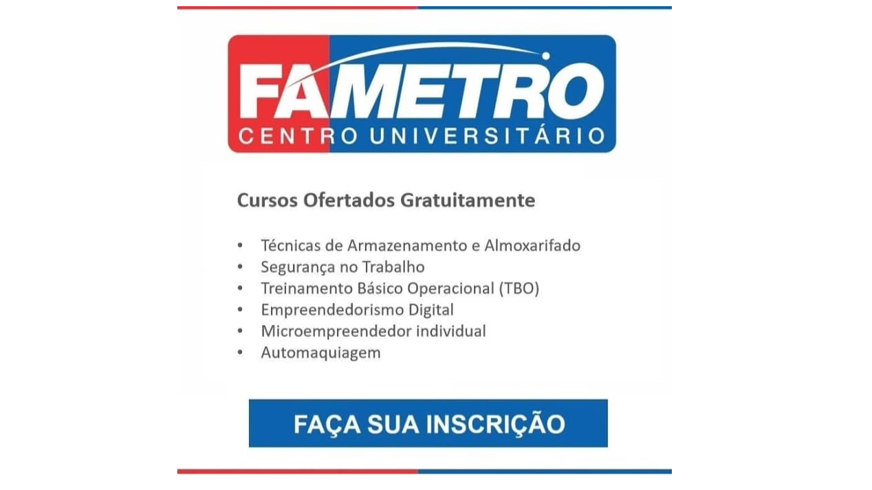 Inscrições Abertas para Cursos Gratuitos EAD na FAMETRO